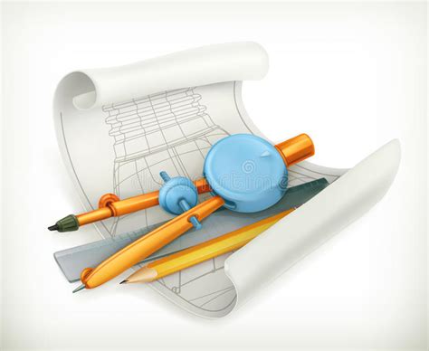 Compass Ruler And Pencil Stock Vector Illustration Of Contractor