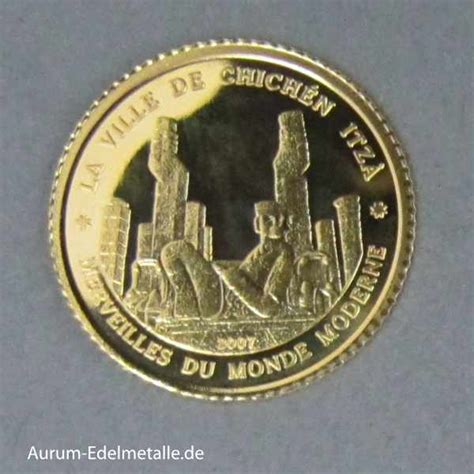 Elfenbeinküste 1500 Francs Goldmünze La Villa de Chichen Izta 2007