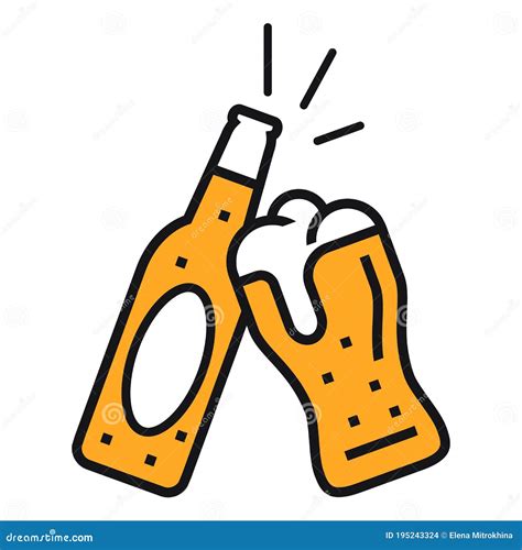 Beer Clinking Hands Cartoon Vector 105281289