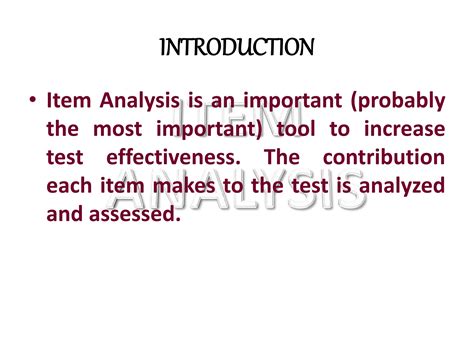 Item Analysispptx Education Pnc Item Analysis Pptx