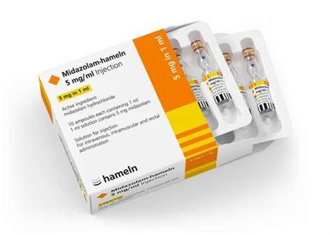 Midazolam Injection 5mg Usa Delivery 5 Mg5 Ml At Rs 4500vial In New