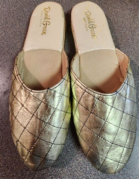 1950s Daniel Green Vintage Gold Shoes Boudoir Slipper… Gem