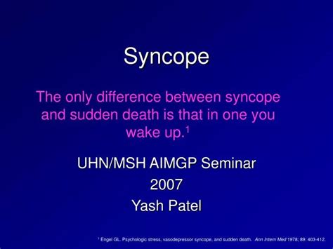 Ppt Syncope Powerpoint Presentation Free Download Id3953081