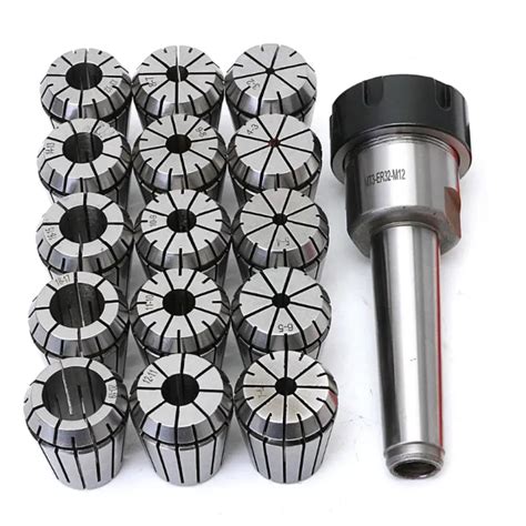 16pcs Set Er32 Collet Chuck Holder Mt3 M12 Morse Taper Er32 Spring Collets Id 3 20mm For Lathe