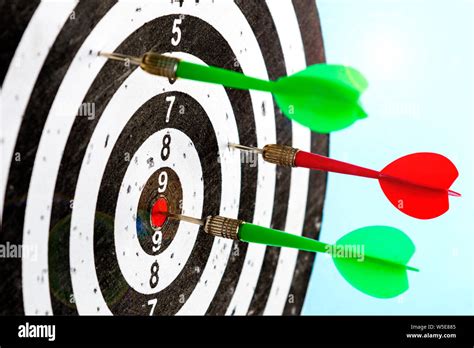 Aim With Arrows In The Center Hit The Target Stock Photo Alamy