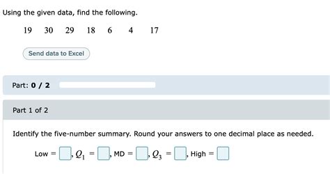 solved using the given data find the following 19 30 29 18