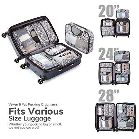 Set Of Various Colored Packing Cubes In Sizes Extra Large Large Medium Small Veken