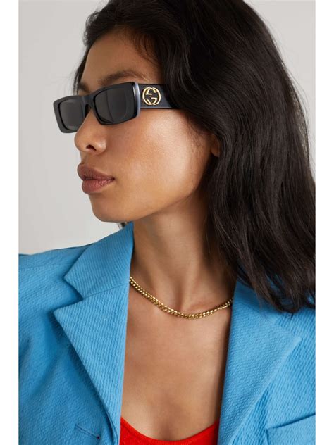 Gucci Eyewear Rectangular Frame Acetate Sunglasses Net A Porter