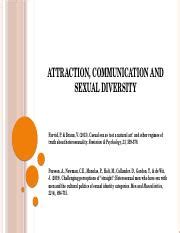 PSY 621 Sexuality Lect 7 WINTER 2021 Pptx ATTRACTION COMMUNICATION AND SEXUAL DIVERSITY Farvid
