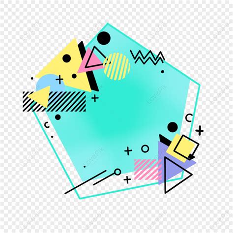 멤피스 스타일 추상 형상 테두리 일러스트대화피스타 Png 일러스트 무료 다운로드 Lovepik
