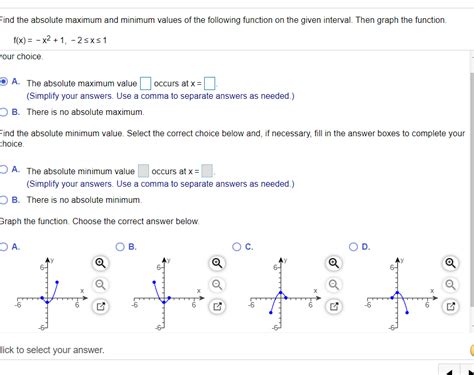 Solved Find The Absolute Maximum And Minimum Values Of The