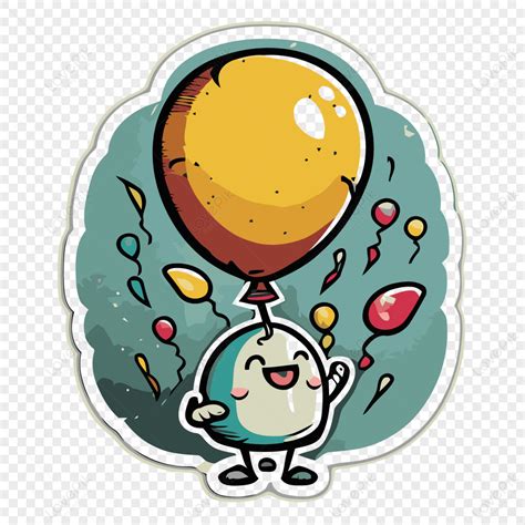 작은 캐릭터가 있는 풍선 스티커 일러스트 클립 아트 벡터상표 Png 일러스트 무료 다운로드 Lovepik