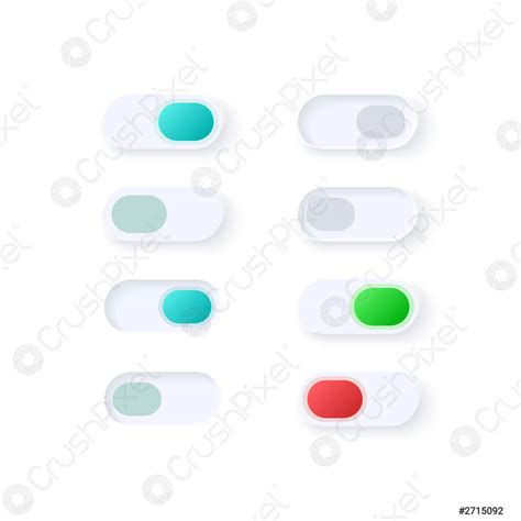 Actieve En Inactieve Switches Ui Elementen Kit Stock Vector Crushpixel