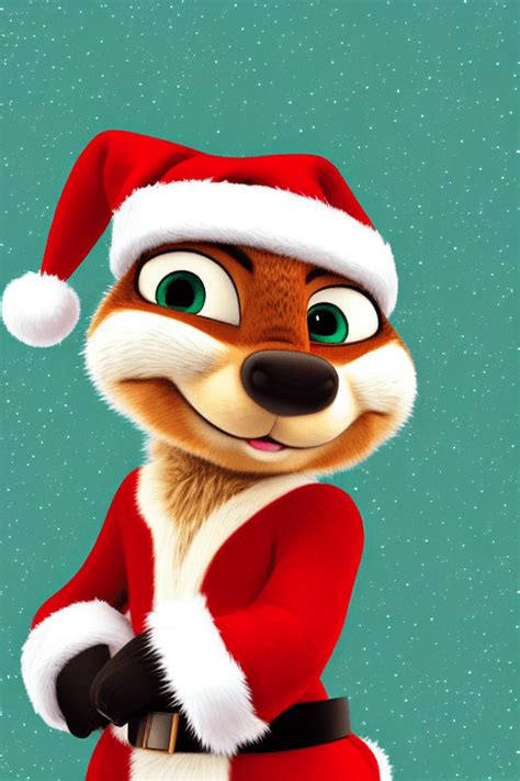 Anthro Squirrel Wearing Santa Hat · Creative Fabrica