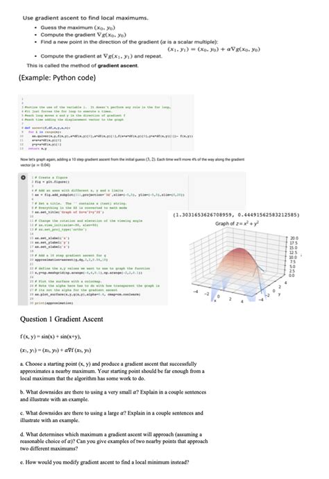 use gradient ascent to find local maximums guess