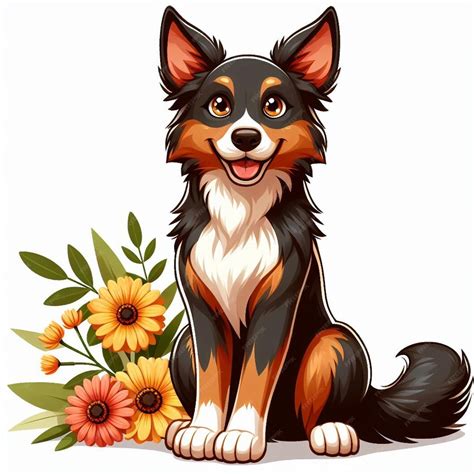 Premium Vector Cute Kelpie Dog Cartoon Vector Style White Background
