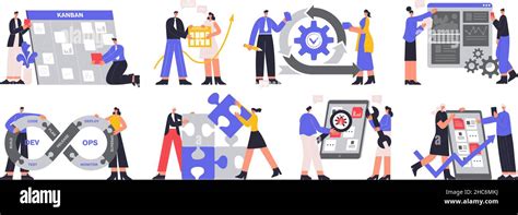 Agile Project Management Devops Team And Scrum Task Board Software Developers It Devops Team