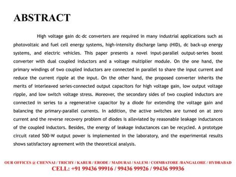 A High Gain Input Parallel Output Series Dc Dc Converter With Dual Coupled Inductors Ppt