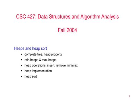 Ppt Csc 427 Data Structures And Algorithm Analysis Fall 2004