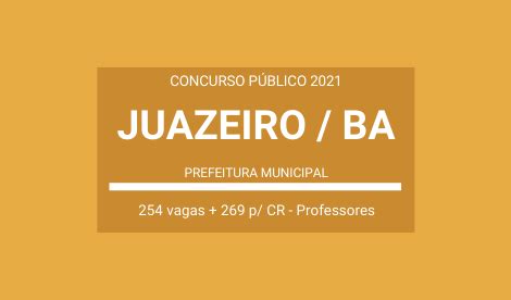 Saiu Edital do Concurso Público da Prefeitura de Juazeiro BA são vagas para