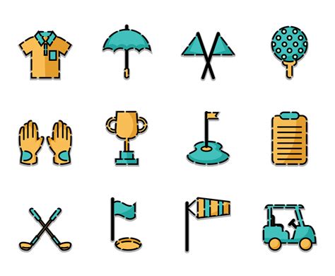 Golf Icon Set Vector Art And Graphics