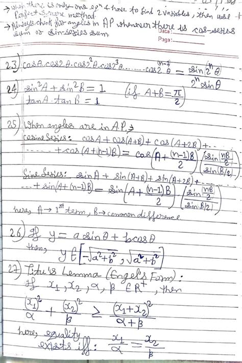 Trigonometry Formulas Class Th Th Pdf