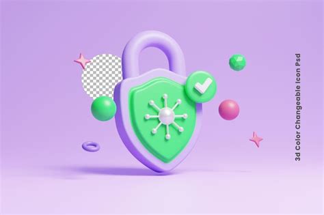 Premium Psd 3d Shield Security Concept Icon Or 3d Online Security