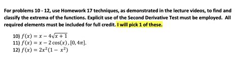 Solved For Problems 10−12 Use Homework 17 Techniques As