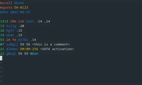 Vim Syntax Plugin For Fast Log Entry Log Files Hamradio My