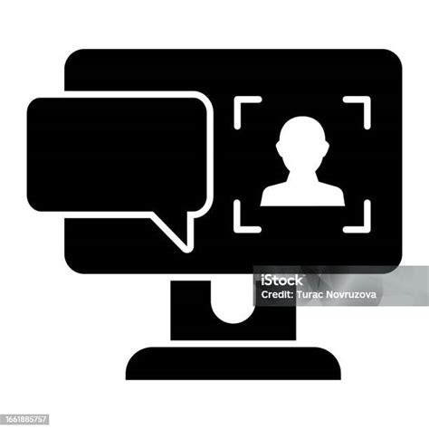 User On Computer Monitor Solid Icon Authorization Vector Illustration Isolated On White Dialog