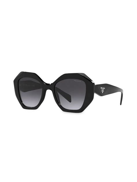 Prada Eyewear Oversize Frame Gradient Sunglasses Black Farfetch Ae