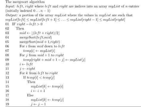 Solved 06 The Mergesort Algorithm Input Left Right Where