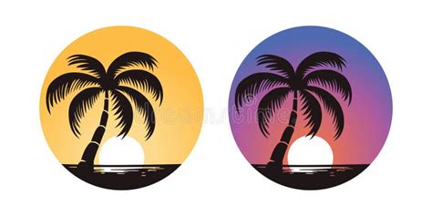 Vector Palm Trees Palm Tree Icon Set Isolated Palm Silhouettes Stock