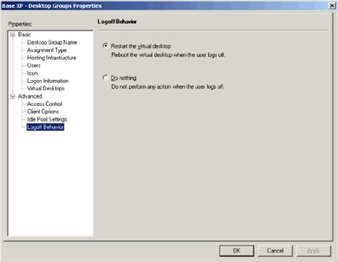citrix configuring the logoff behavior of a desktop group in xendesktop 5