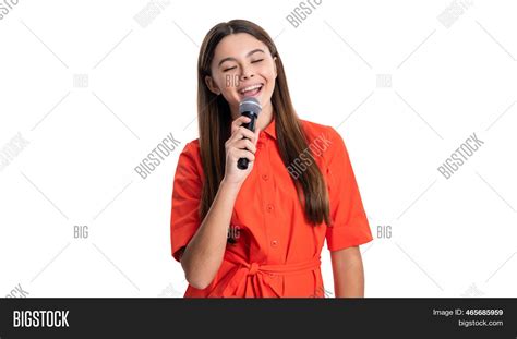Happy Teen Girl Singer Image And Photo Free Trial Bigstock