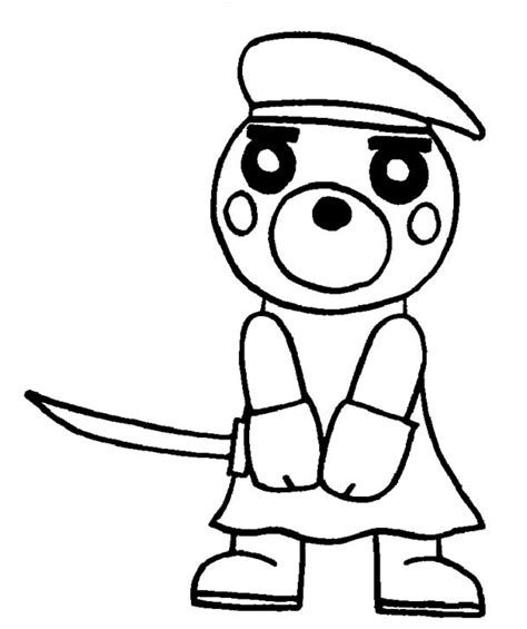 kolorowanki Pandy in Uniform Roblox Piggy Bavit se s dětmi