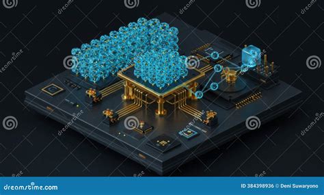 3d Render Cpu Technological Background Concept Circuit Board With