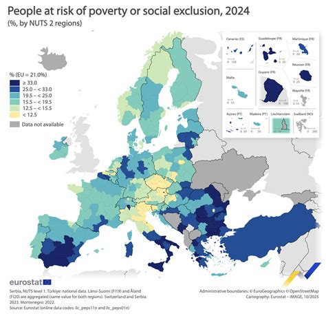 Eu Regions At Risk Of Poverty Or Social Exclusion Eurostat Format
