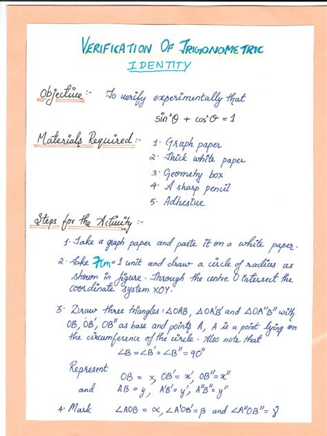 Verification Of Trigonometric Identity 1 Grade 1 231207 185738 Pdf