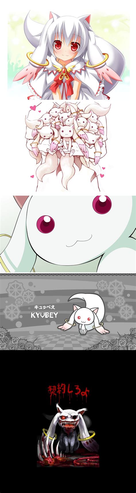 Кубей вроде и мылый но я его прибить готов Madoka Magica Мадока аниме кубей котэ