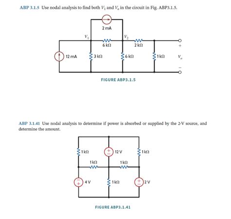 Solved Abp 315 Use Nodal Analysis To Find Both V1 And Vo