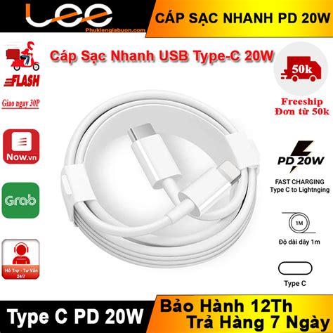 Cáp Sạc Nhanh USB Type C 20W 8 Đến 14 14pro max Shopee Việt Nam
