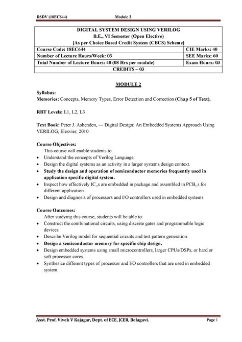 Module 2 DSDV Notes DIGITAL SYSTEM DESIGN USING VERILOG B VI
