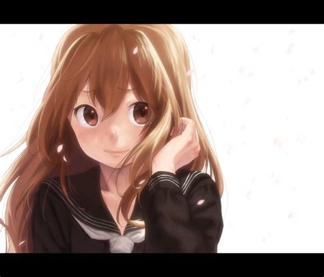 Safebooru 1girl Aisaka Taiga Blush Brown Eyes Brown Hair Bust Cherry