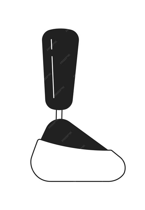 Premium Vector Bionic Leg Prosthetic Monochrome Flat Vector Object