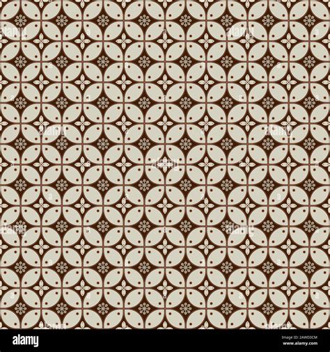 Javanese Batik Seamless Pattern With Brown Colorway Various Indonesian