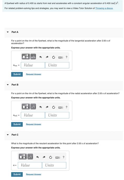 Solved A Flywheel With Radius Of 0 400 M Starts From Rest