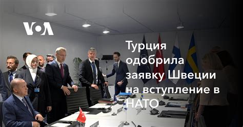 Турция одобрила заявку Швеции на вступление в НАТО