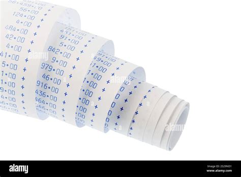 The Calculation Strip Of A Pocket Calculator On A White Background Symbolic Photo For