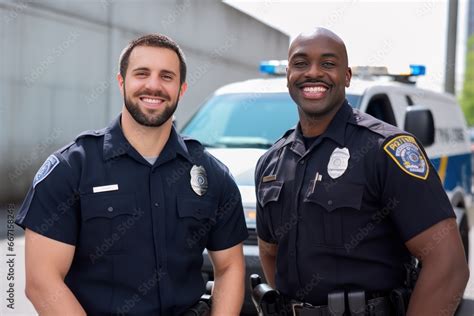 Photo Of An African American Police Officer And White Police Officer